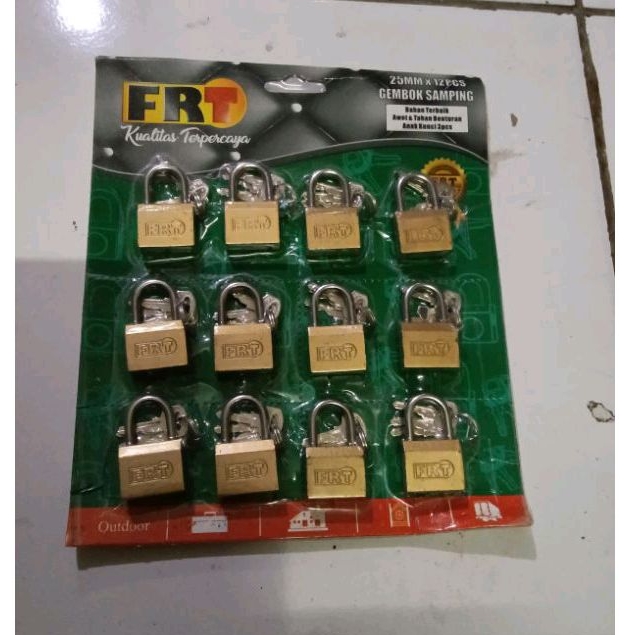 Jual Gembok Koper | Gembok Kuning Buka Samping 12pcs FRT | Shopee Indonesia