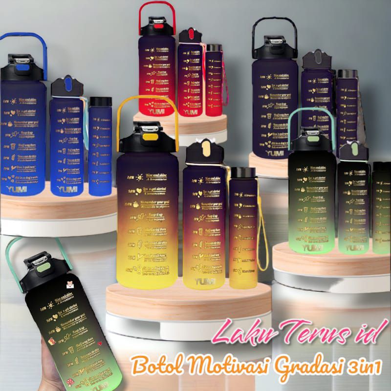 Jual LT New Botol Minum Gradasi Viral Beranak 3 in 1 (2000mL 900mL ...