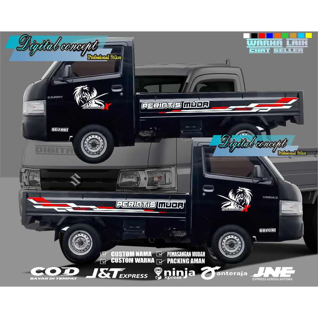 Jual STIKER MOBIL PICK UP SUZUKI NEW CARRY STICKER BODY SAMPING ...
