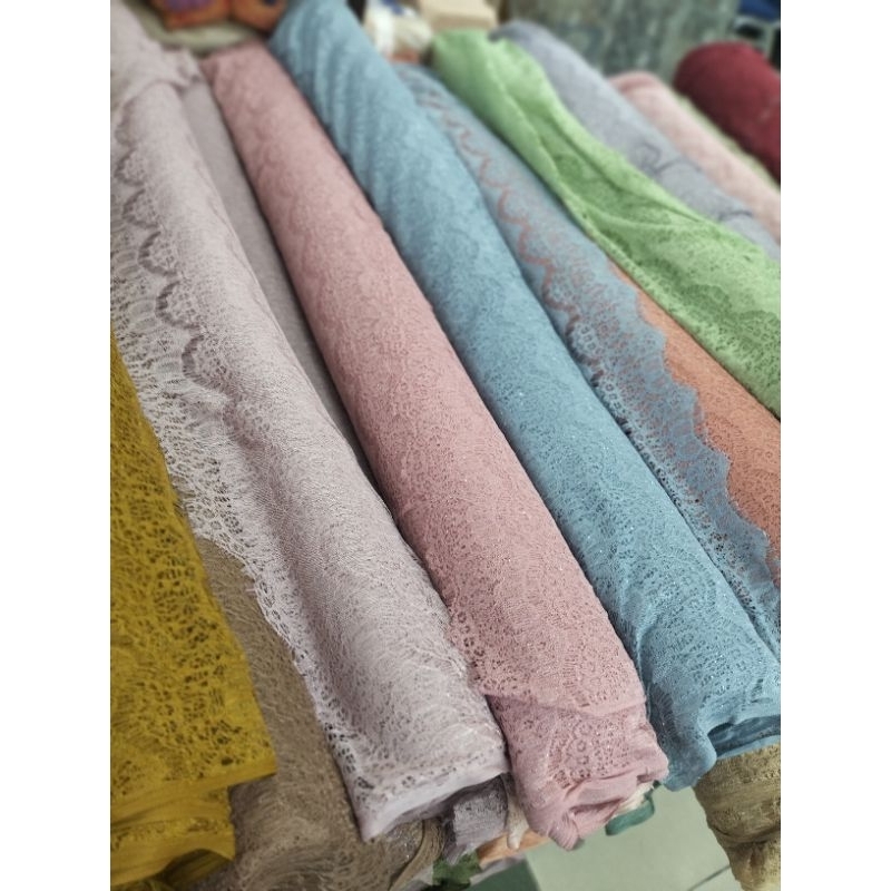 Jual Bahan/Kain Borkat Renda Gliter | Shopee Indonesia