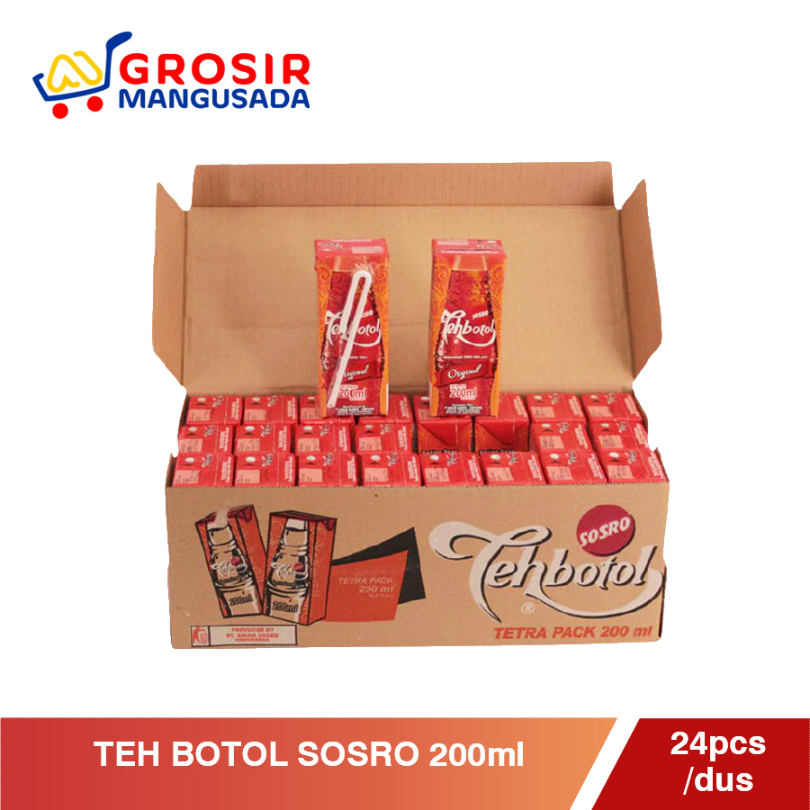 Jual Teh Botol Kotak Sosro 200ml GROSIR 1 dus isi 24pcs | Shopee Indonesia