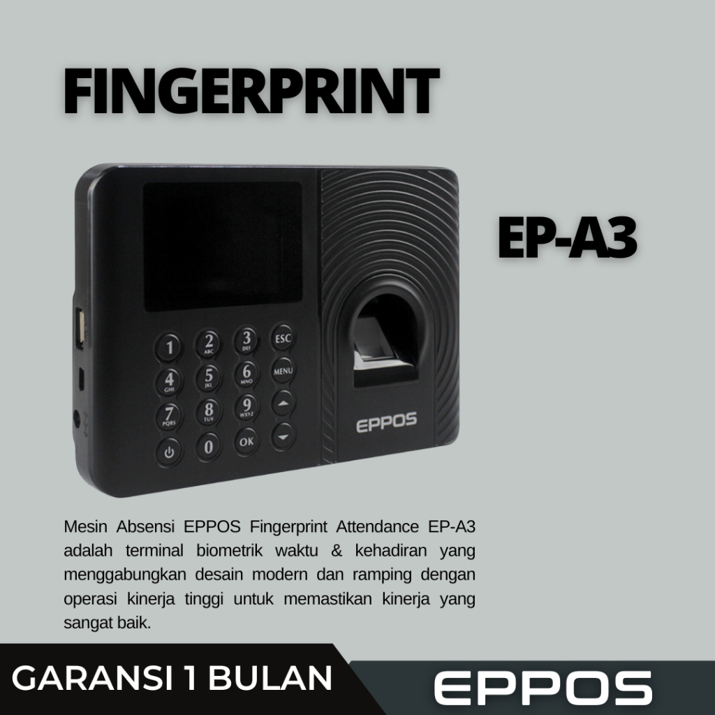 Jual Mesin Absensi EPPOS Fingerprint Attendance EP-A3 | Shopee Indonesia