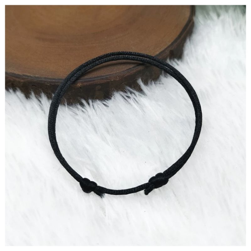 Jual GELANG HITAM POLOS TALI SATIN 2 MM | Shopee Indonesia