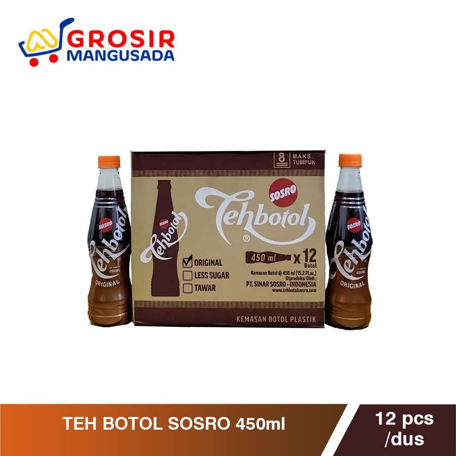 Jual Teh Botol Sosro 450 ml Paket Hemat 1 dus isi 12pcs Harga Grosir | Shopee Indonesia