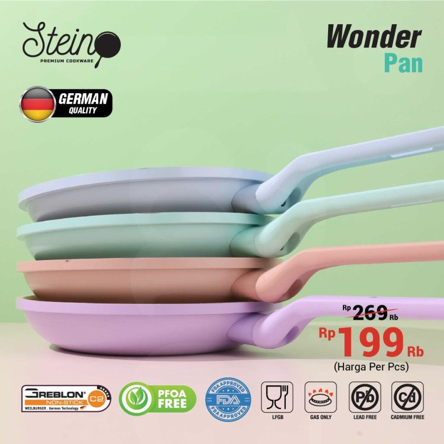 Jual Stein Steincooware WONDERPAN Frypan 20cm Greblon German Wonder Pan ...
