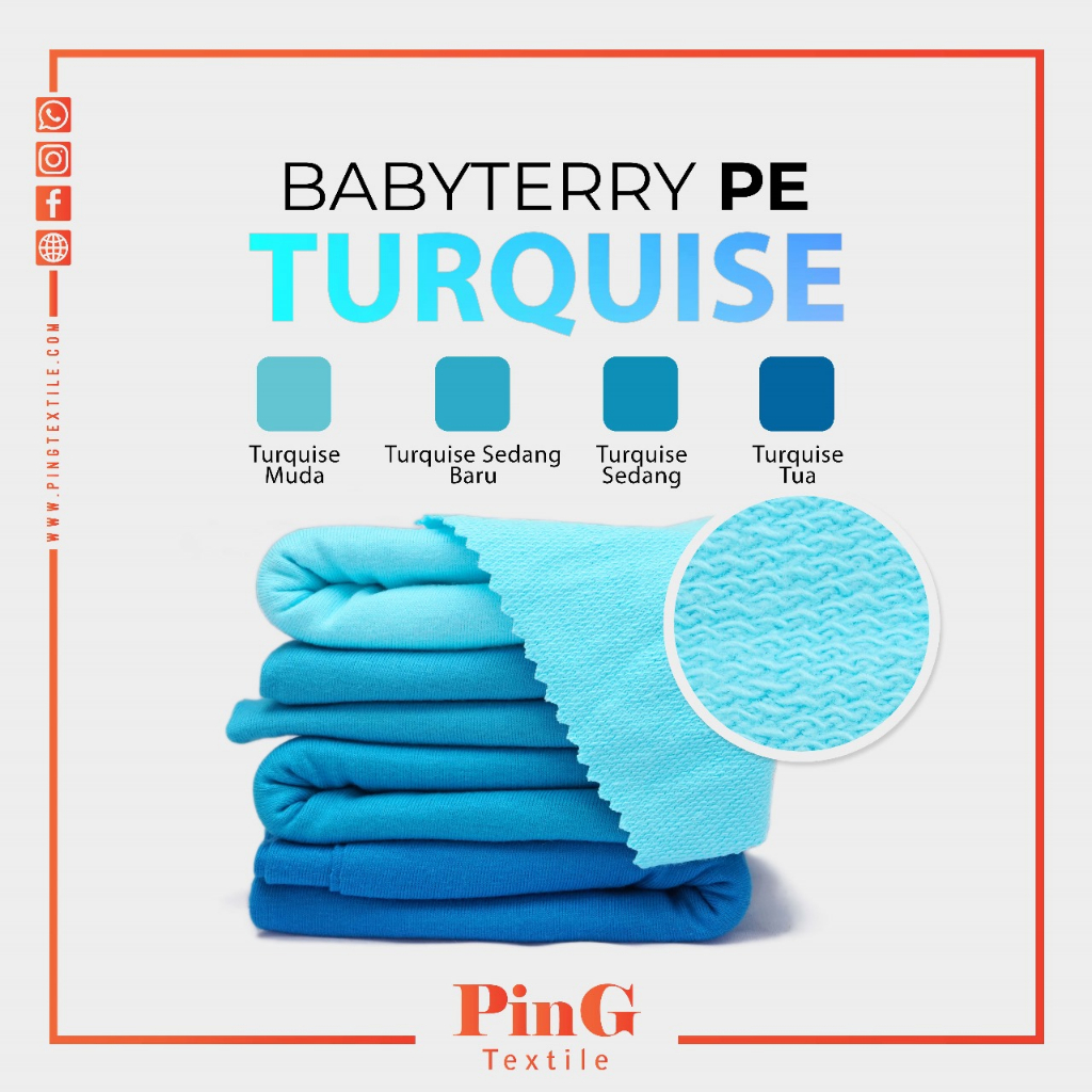 Jual BABYTERRY PE | TURQUISE BAHAN KAIN SWEATER HOODIE | Shopee Indonesia