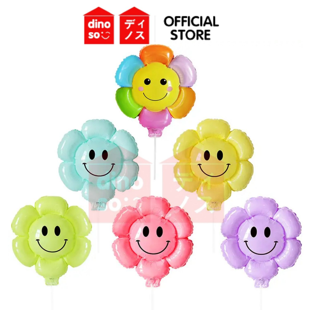 Jual Balon Foil Stik Bunga Daisy Smile Warna Warni Led Non Led Balon ...