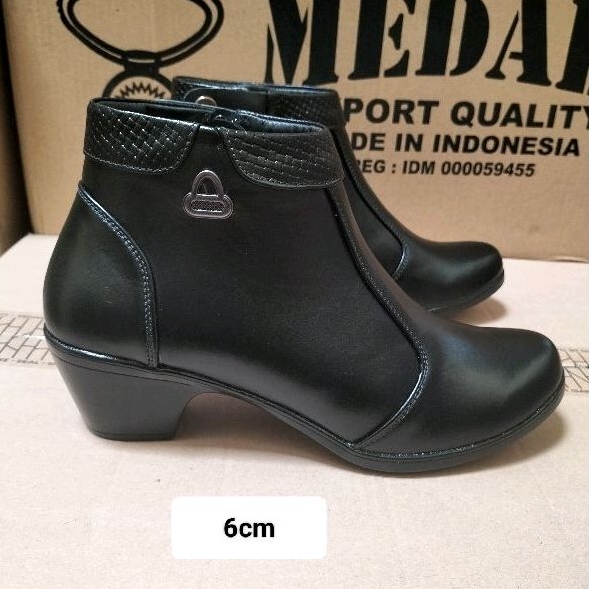 Jual Sepatu kulit boots wanita Polwan Secwan Asn sepatu dinas/kerja ...