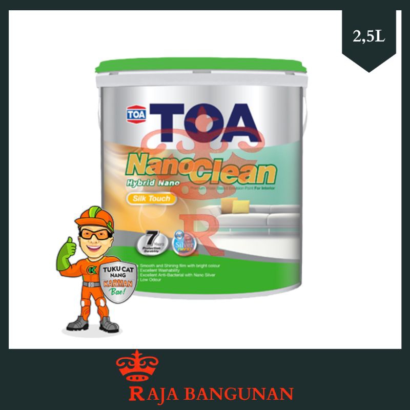 Jual Toa Cat Tembok Interior NanoClean Silk Touch/Glossy/Mengkilap ...
