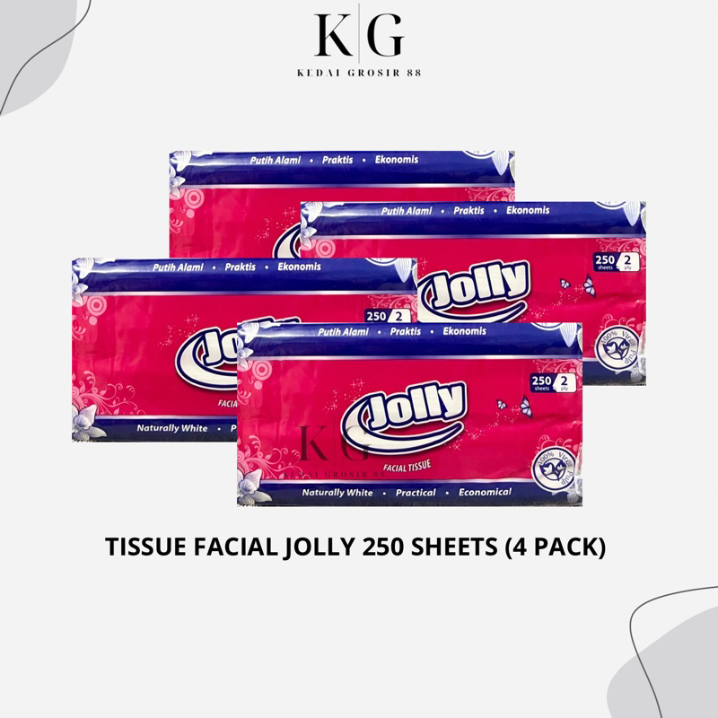 Jual JOLLY Tissue Facial 250 SHEETS (4 PACK) | Shopee Indonesia