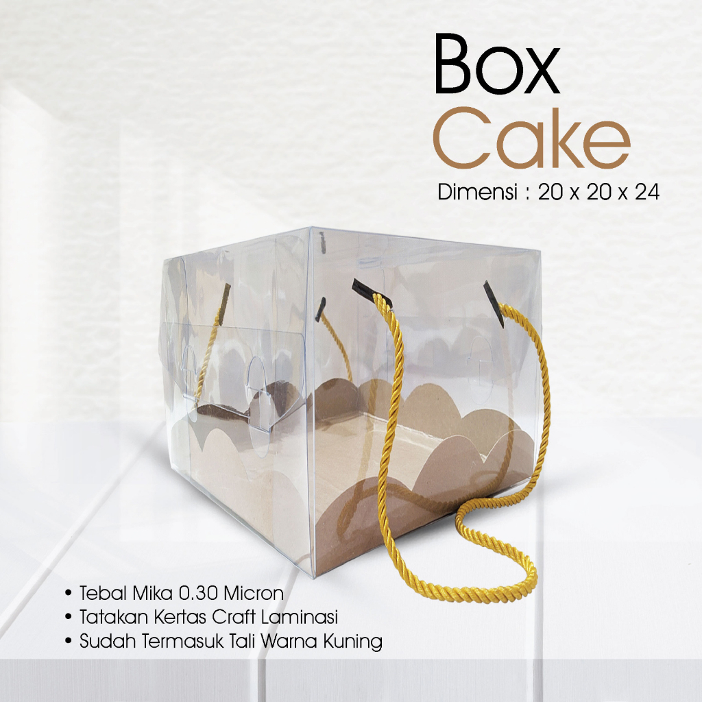 Jual Kotak Mika Cake / Kotak Makanan UK. 20 x 20 x 24 ( Mika Tebal 0.30 ...