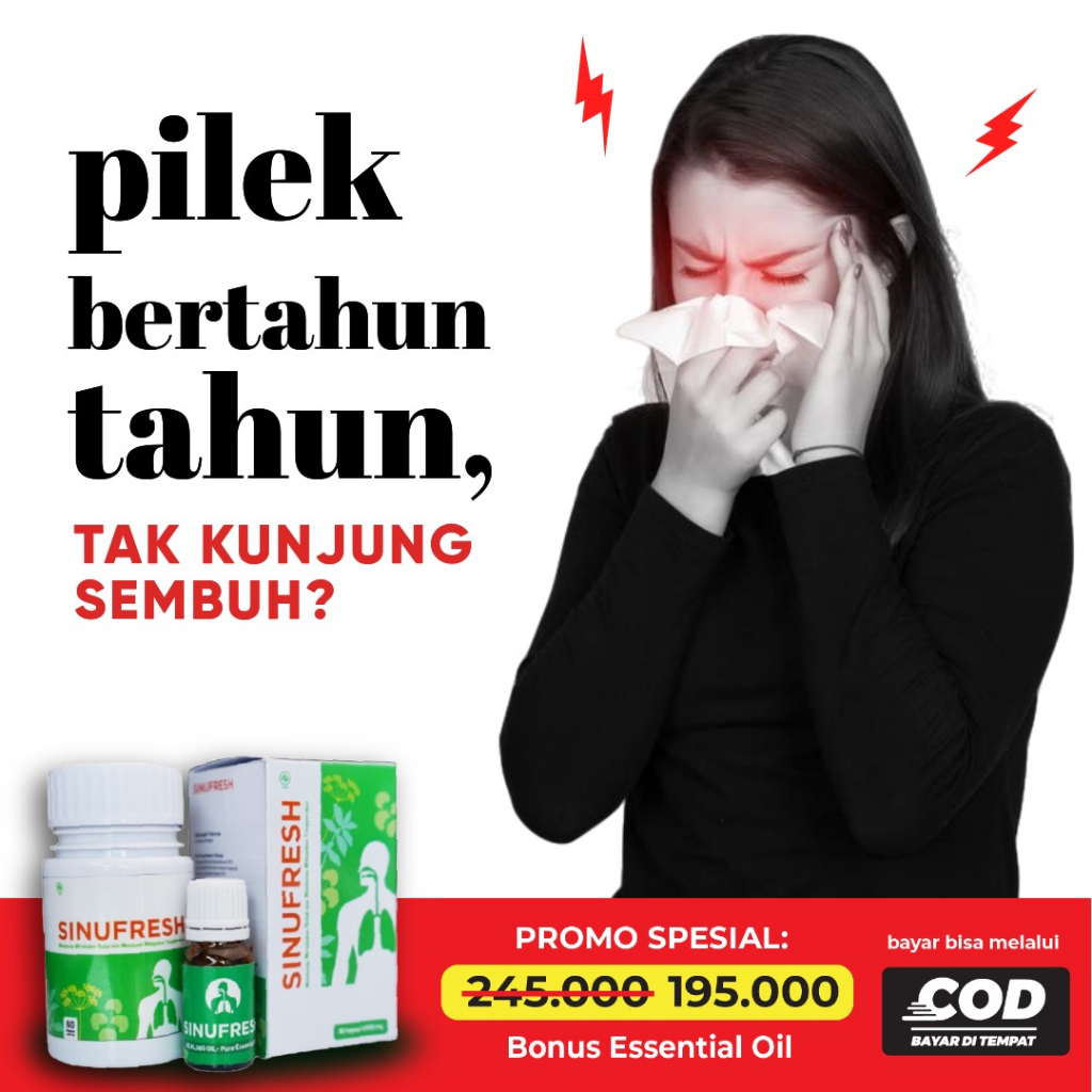 Jual SINUFRESH + 1 ESSENTIAL OIL OBAT HERBAL ATASI SINUSITIS, BRONKITIS ...