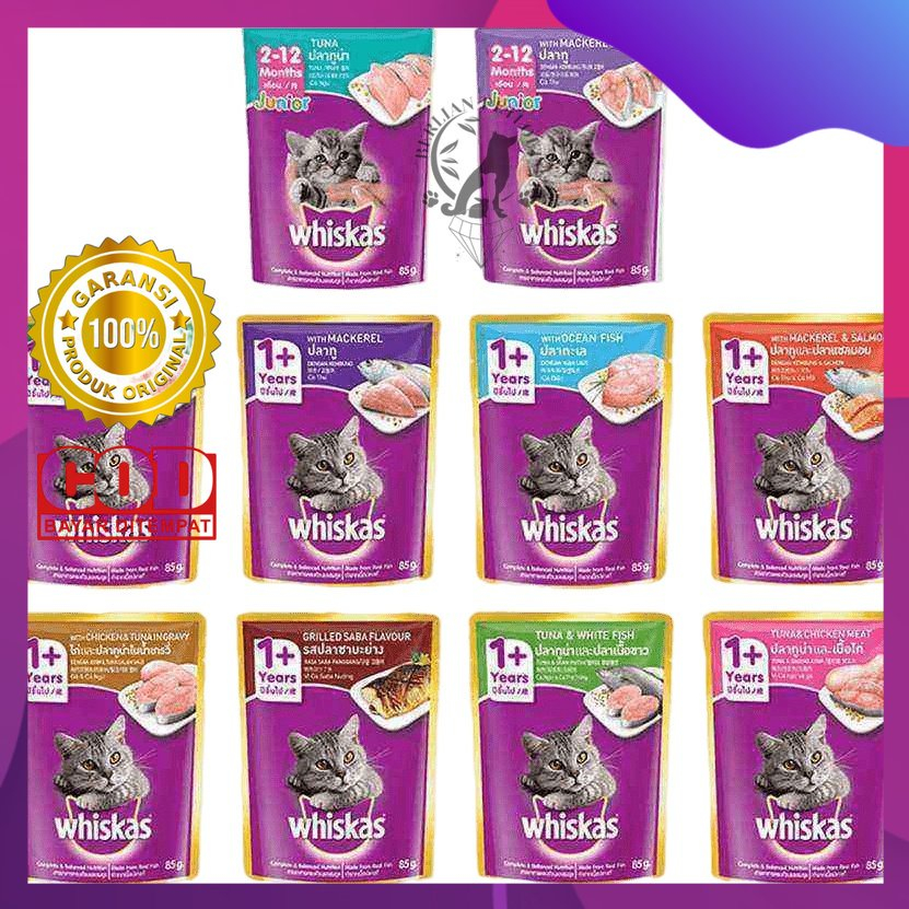 Jual Whiskas Pouch 80gr 80 gr All Variance Makanan Kucing Basah Wet Cat ...