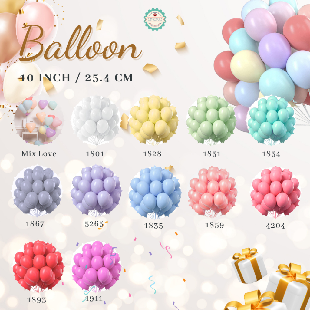 Jual ANEKA - [10 PCS] Balloon Latex Warna / Balon Helium Lateks ...