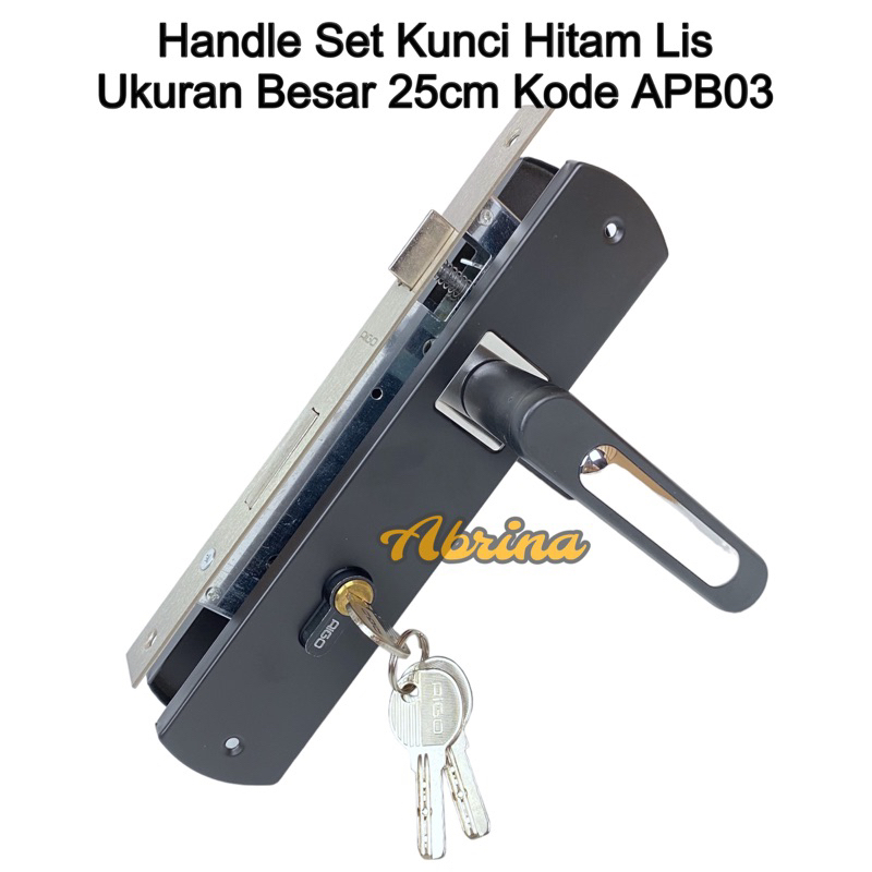 Jual Handle Set Kunci Pintu Hitam Ring Chrome Ukuran Besar 25 cm ...