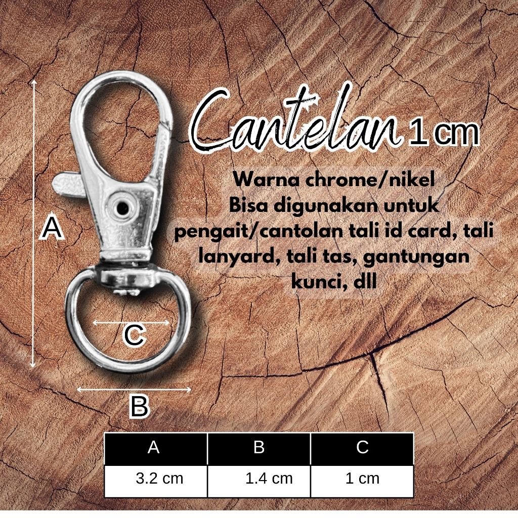 Jual KEW KEW Kait Besi Cantelan Gantungan Pengait Pita Lanyard ID Name Card ukuran 1cm 1,5 cm ...