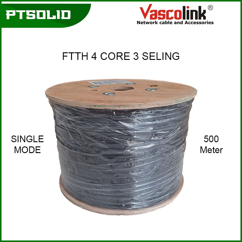 Jual Kabel Fiber Optic Drop Wire Optik / DW FO FTTH 4 core / 3 Seling ...