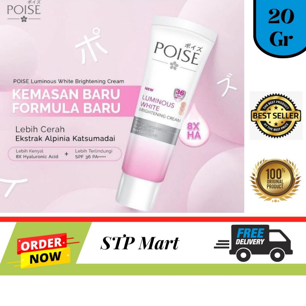 Jual POISE LUMINOUS WHITE BRIGHTENING CREAM + spf 36 ISI 20g | Shopee ...