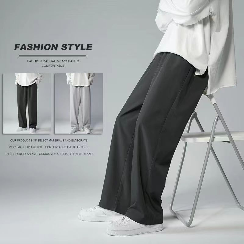 Jual KeyBoy Celana Korean style pria hitam baggy pants celana kulot cowok dewasa sutra es casual ...