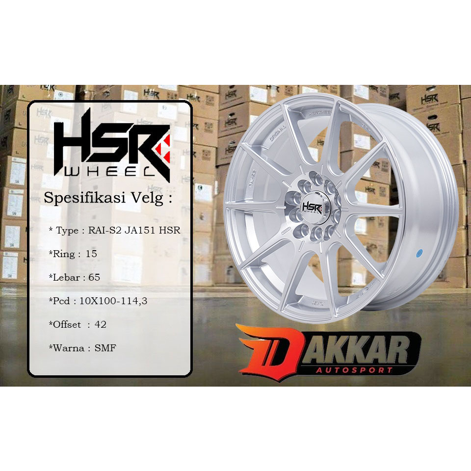 Jual velg mobil ring 15 hsr tipe rai s2 r15 baut 5 model jari jari tuk ertiga innova taruna ...