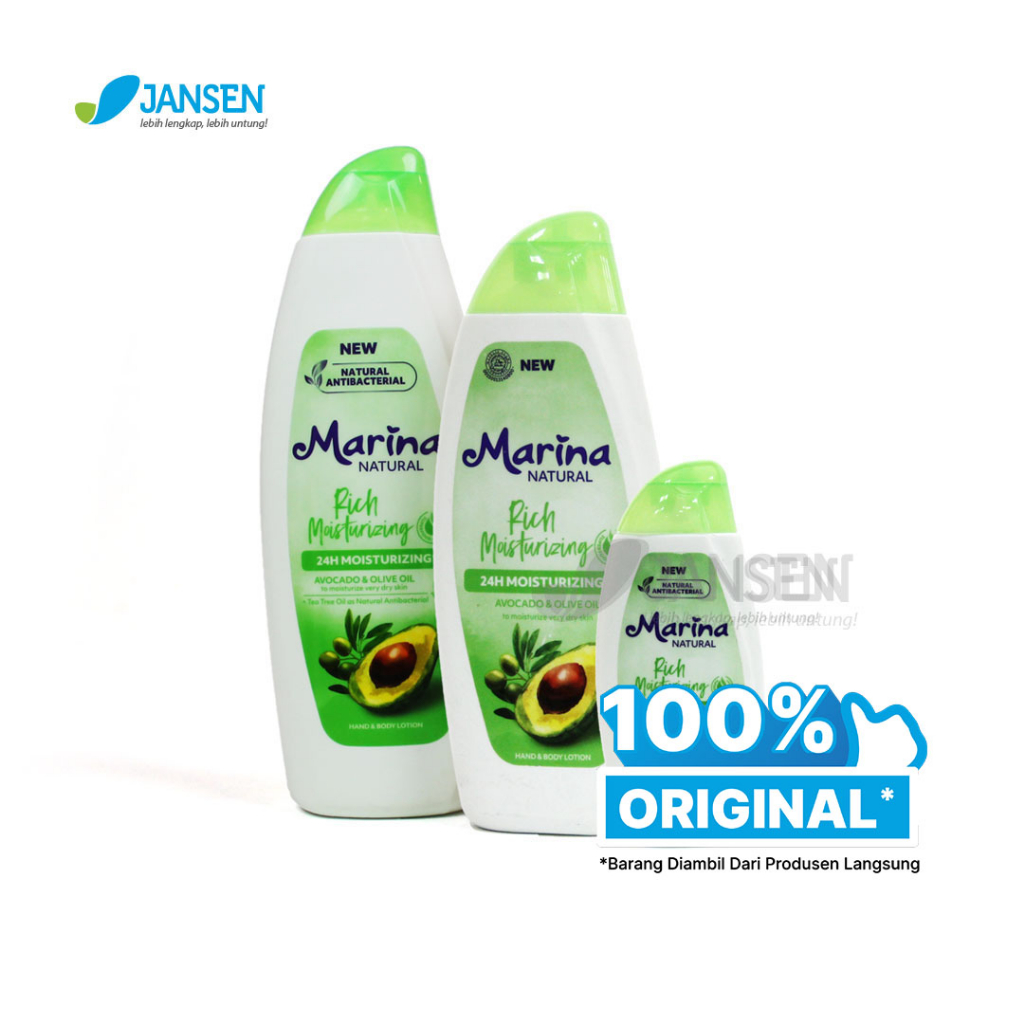 Jual Marina Natural Rich Moisturizing Hand Body Lotion 313ml | 188ml | 95ml | Shopee Indonesia