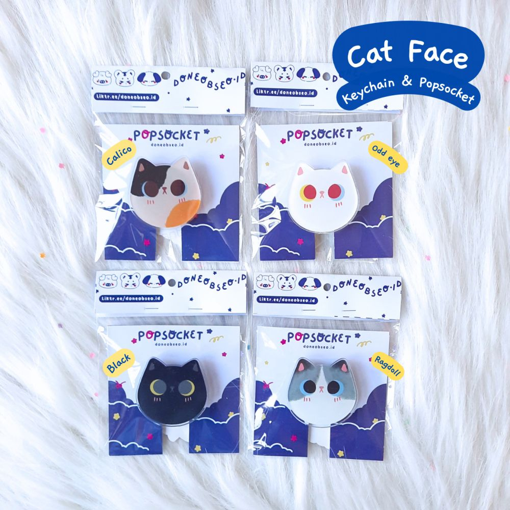Jual DONEOBSEO.ID Cat Face Acrylic Popsocket / Pop Socket / Griptok ...