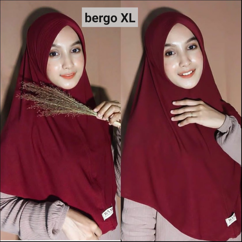 Jual Bergo hamidah XL jumbo logo besi/ bergo jersey premium by amanah ...
