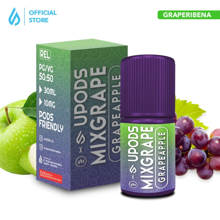 Jual Liquid Upods Grape Mix Grape Apple Pods Friendly 10MG 30ML ...