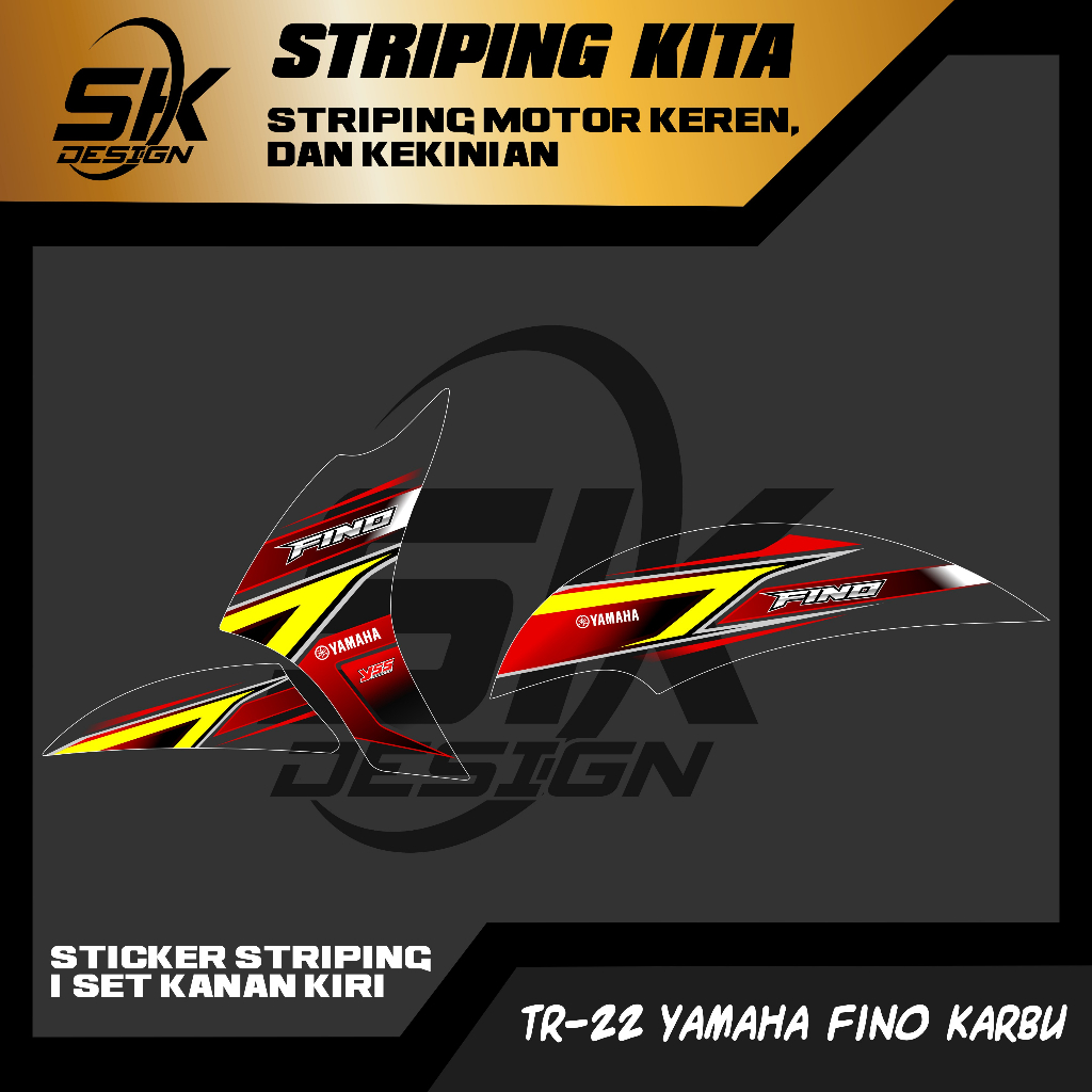 Jual TR 22 STICKER STRIPING TRANSPARAN MOTOR YAMAHA FINO KARBU DESAIN ...