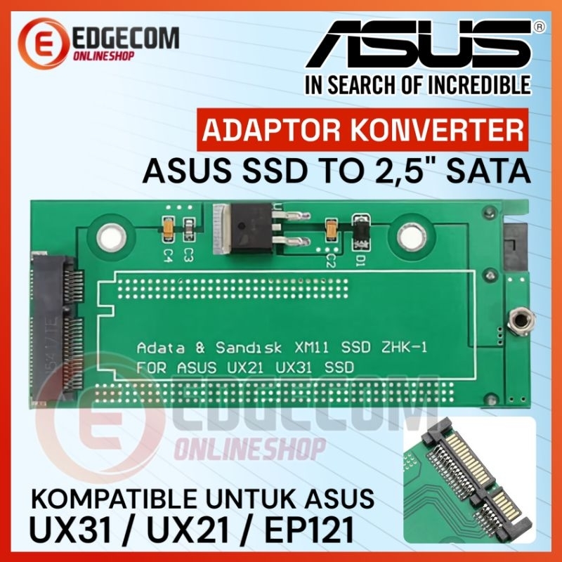 Jual Adapter Converter SSD ASUS to SATA 2,5" for ASUS UX21 UX31 EP121 ...