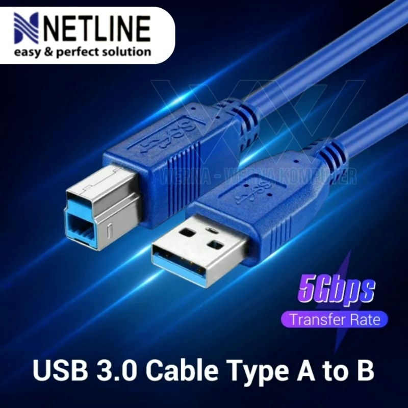 Jual Netline Kabel USB 3.0 Type A male to B male 1,5 meter Kabel ...