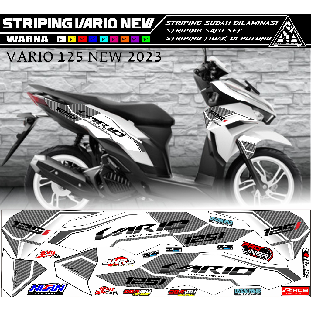 Jual STRIPING VARIO 125 NEW 2023 VARIASI LIS SIMPLE WARNA VARIAN | Shopee Indonesia