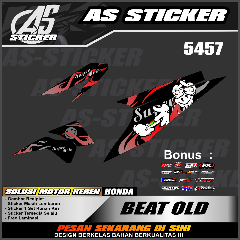 Jual 5457a COD Striping Sticker Beat Old Variasi Desain List Terbaru ...