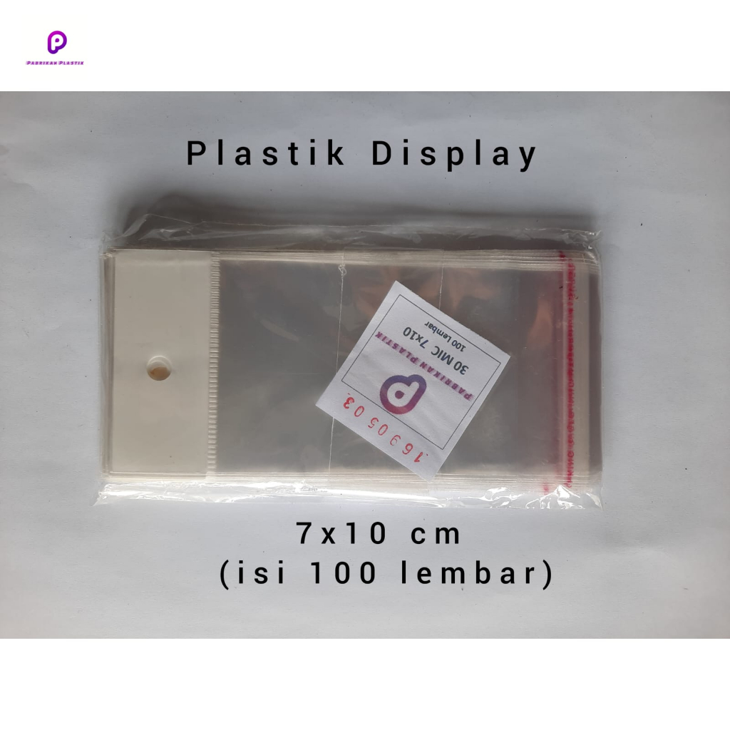Jual Plastik Display / Plastik Perlize / Plastik Opp Gantung isi 100 ...