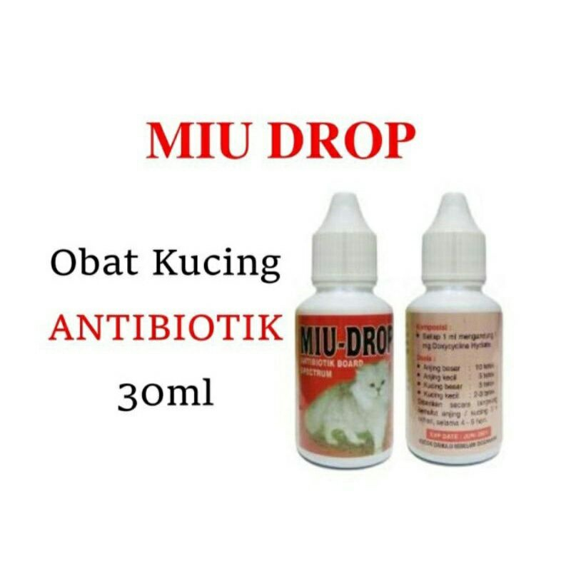 Jual MIU DROP Obat Antibiotik KUCING Infeksi Percernaan dan pernapasan ...