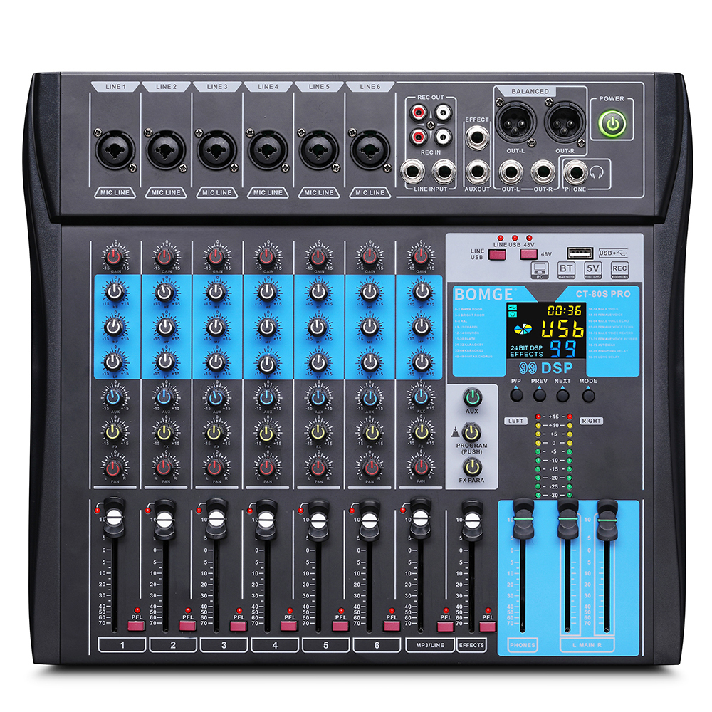 Jual BOMGE 8/12/16 Channel Audio Mixer Sound Mixing Console with Bluetooth USB,PC Recording ...