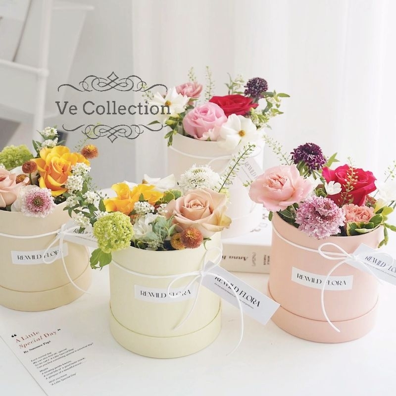 Jual Bloom Box Flower / Round Box Bunga Bulat / Gift Box 12 x 12 cm ...