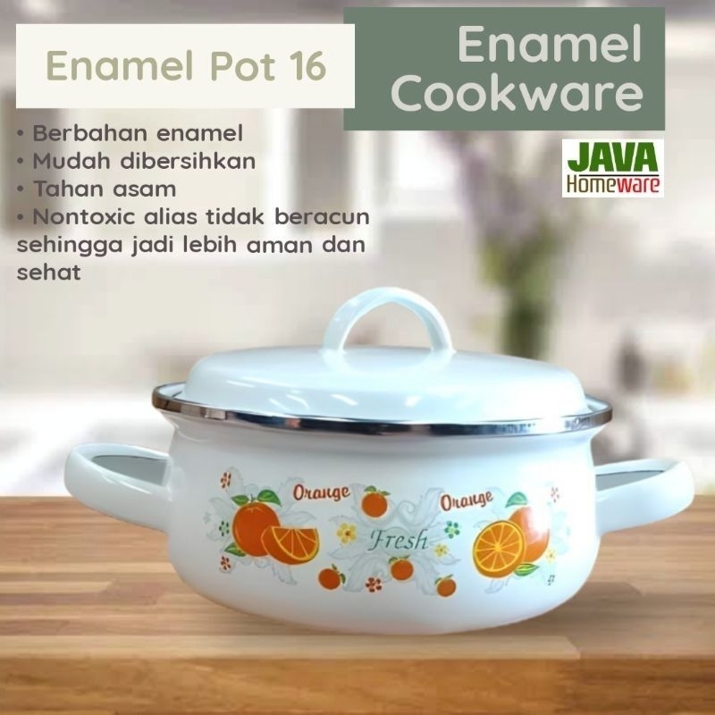 Jual Panci Dutch Oven Enamel ukuran 16cm (1pc) | Shopee Indonesia