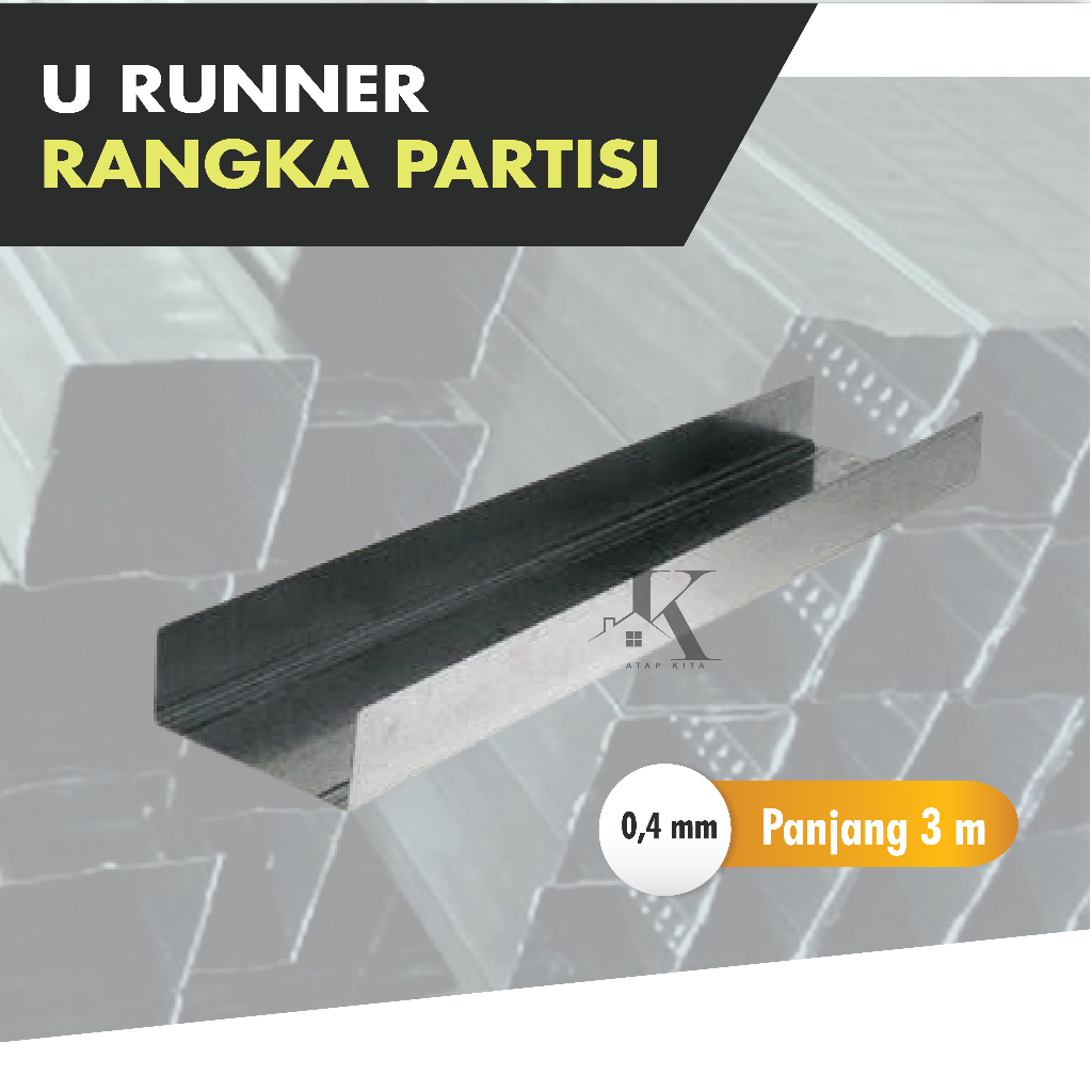 Jual U Runner 76 / Penutup Metal Stud / Rangka Partisi 0,4mm | Shopee ...