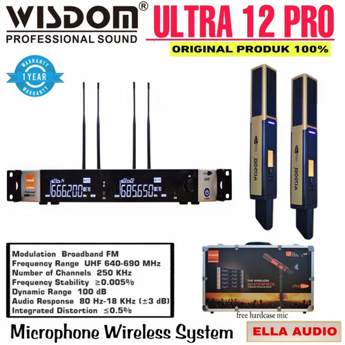 Jual Wisdom Ultra 12 Pro Gold Mic Wireless - Ultra 12pro Microphone ...