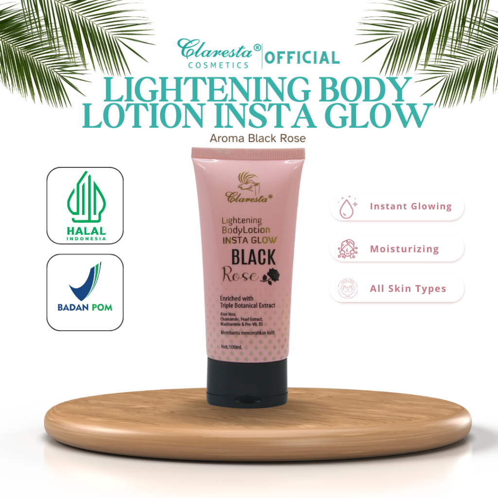 Jual Claresta Lightening Body Lotion Insta Glow Black Rose Extra ...