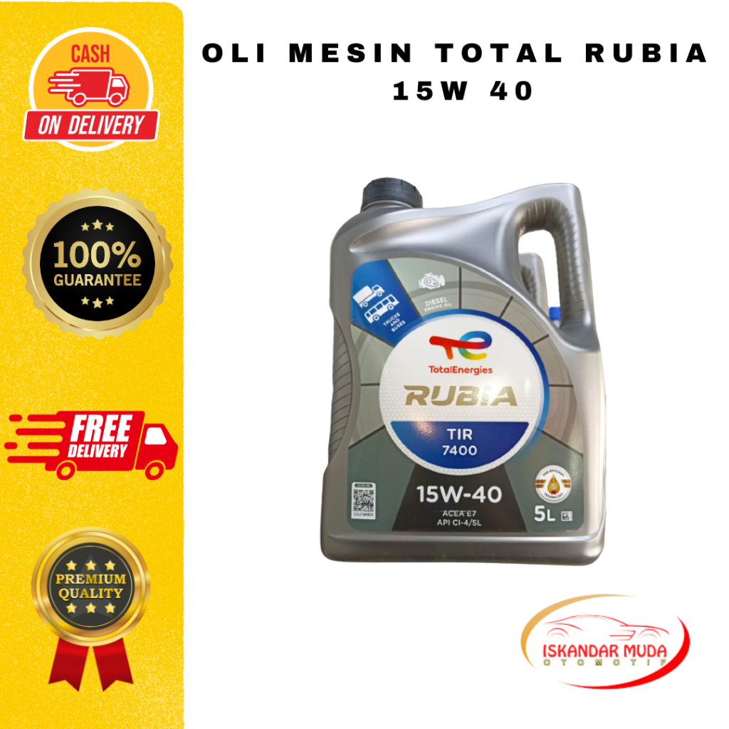 Jual Oli Mobil Total RUBIA TIR 7400 15W-40 5L Berkualitas | Shopee Indonesia