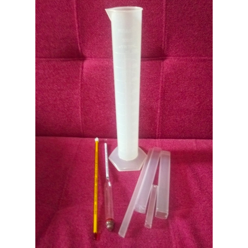 Jual Set 3 IN 1 Hydrometer Solar, Thermometer Glass Gelas Ukur PP 500 ...