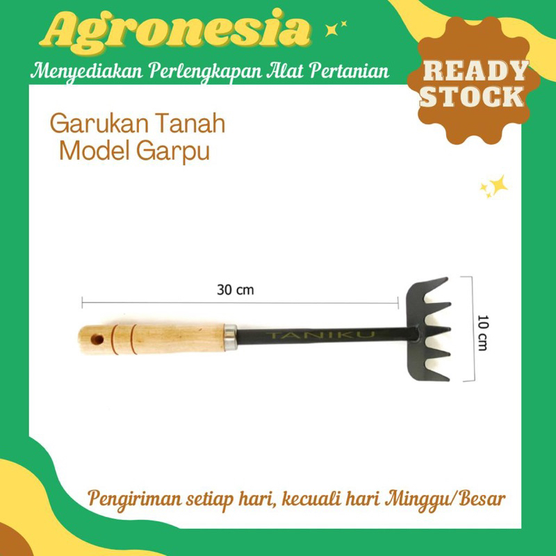 Jual Garpu Tanaman/Garukan Tanah/Garden Tools Garpu Gagang kayu (TK-DD ...