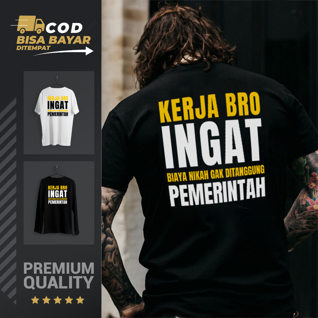 Jual Kaos Kata Desain Kerja Bro | Shopee Indonesia Jual Kaos Kata Desain Kerja Bro | Shopee Indonesia