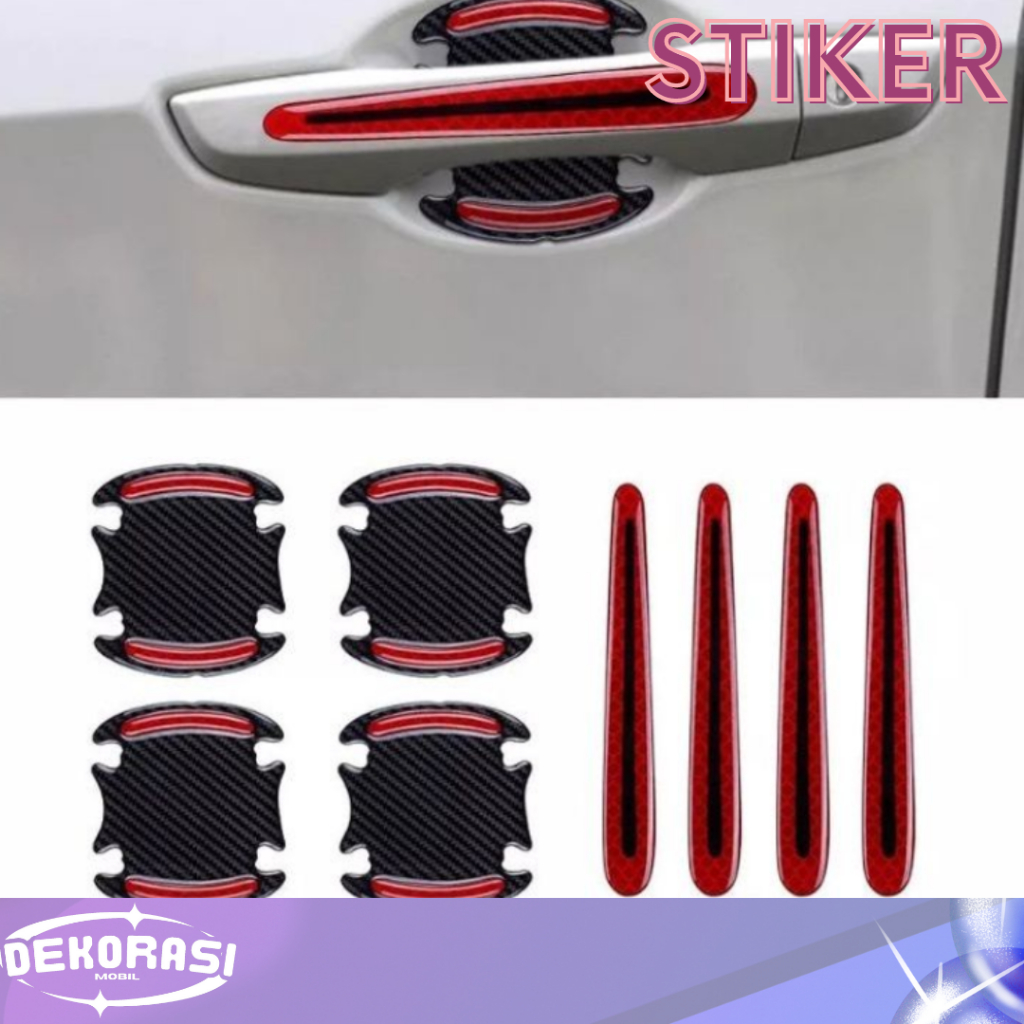 Jual 8 PCS 1 SET STIKER PEGANGAN PINTU PELINDUNG PINTU MOBIL SAFETY CAR ...