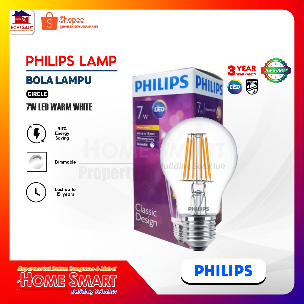 Jual Lampu Led Ledbulb Philips Classic Design Model Pijar Bulat 7w ...