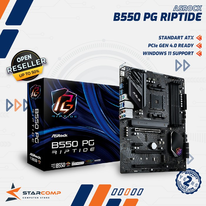 Jual Asrock B550 PG Riptide Phantom Gaming AM4 AMD B550 DDR4 USB3.2 ...