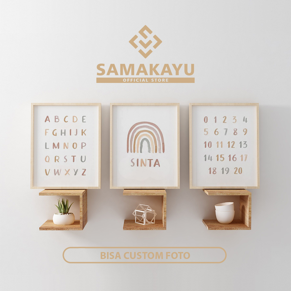 Jual Bisa Custom Nama Dekorasi Poster Edukasi Alphabet Angka Huruf ...