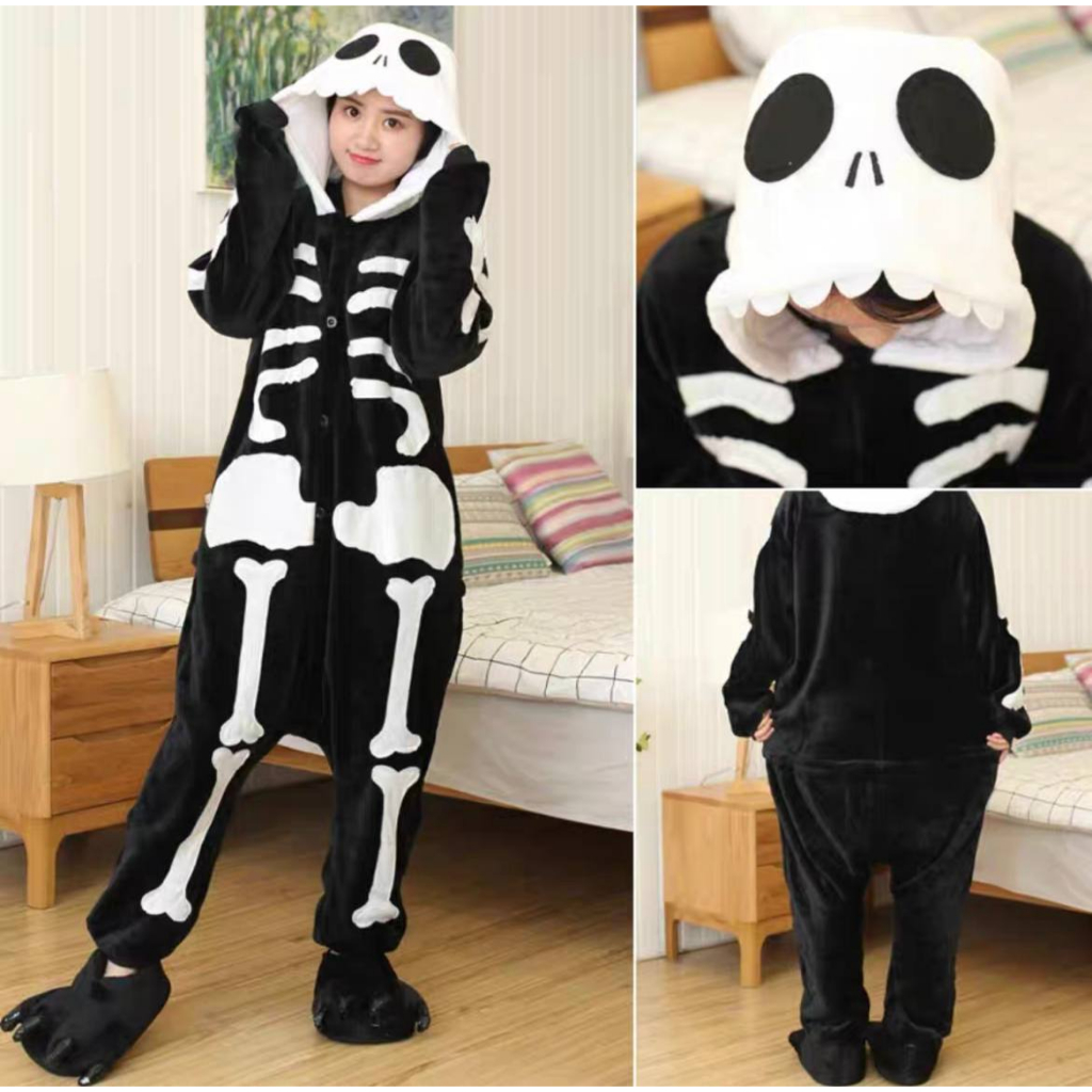 Jual BAJU ONESIE KOSTUM HALLOWEEN SKELETON RANGKA TENGKORAK COSPLAY ...